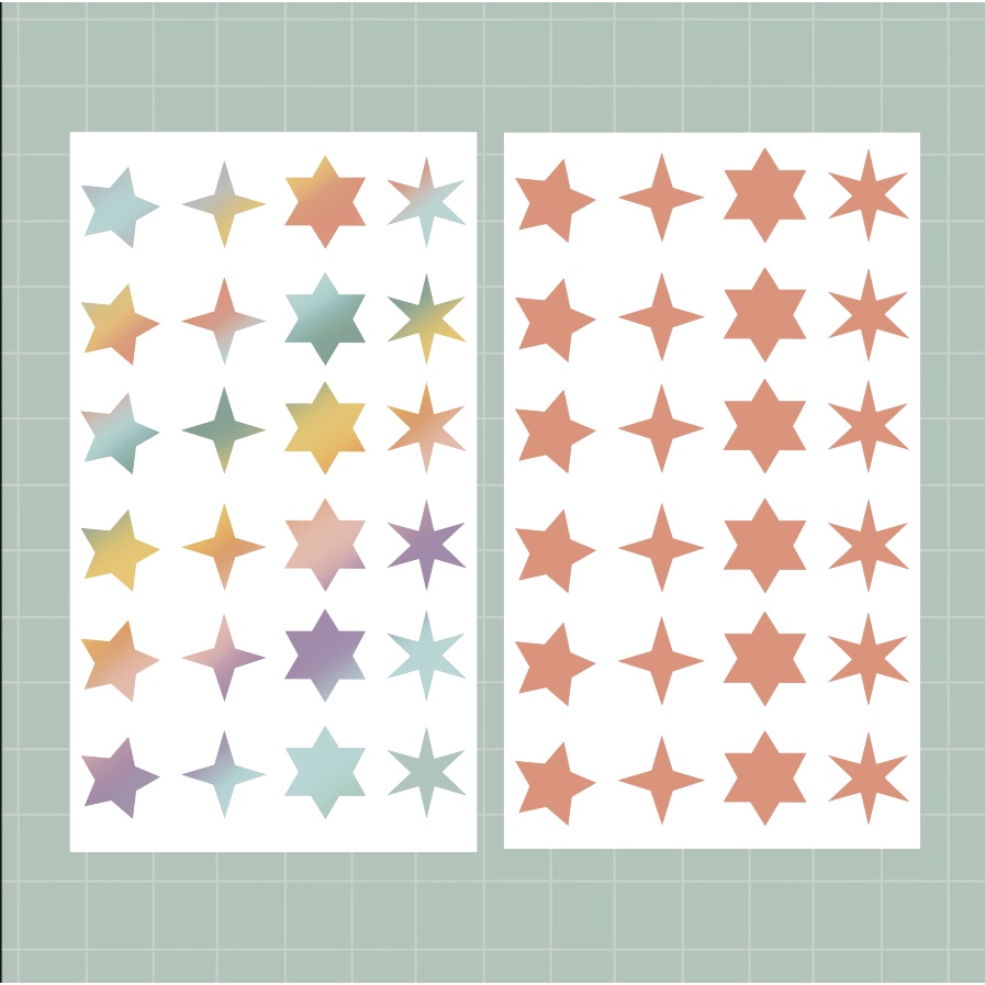 24 Star Charms stickers in 1 Sticker Sheet 3” x 5” | Shopee Philippines