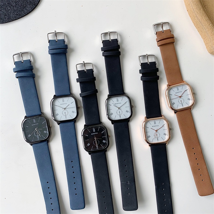 Simple Beautiful Square Quartz Watch Male and Female Students Retro ...