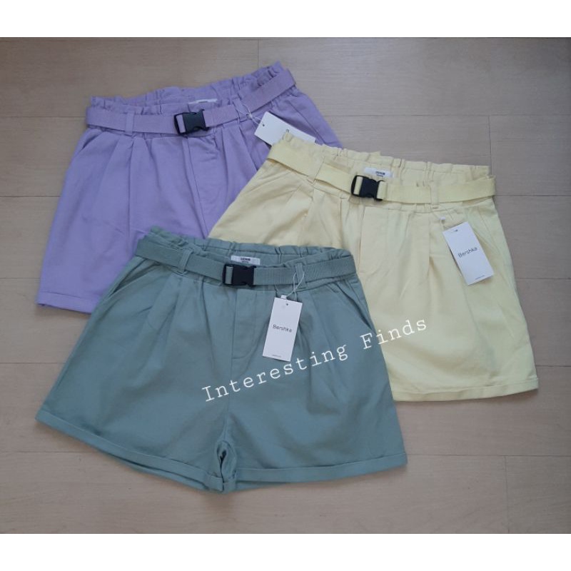 PaperBag Pastel Colored Shorts with Belt ( 27"- 37") | Shopee Philippines