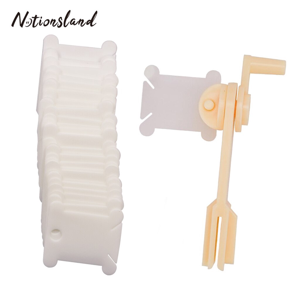 1pc String Winder and 30pcs Plastic Embroidery Floss Bobbins Sewing ...