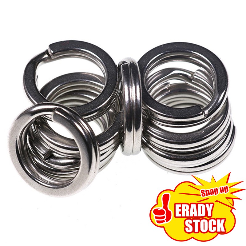50pcs/lot Strengthen Solid Ring Lure Connecting Ring Fishing Accessories Stainless Steel Split ...