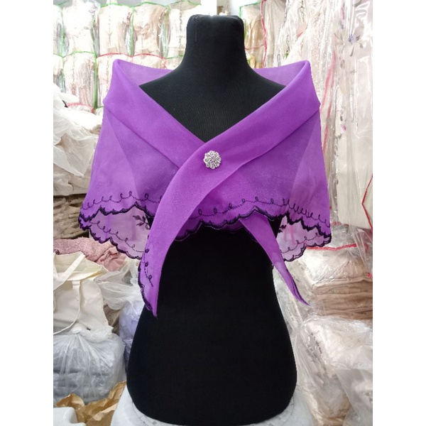 Filipiniana Alampay/ Shawl Embroidery Design (Brooch not included ...