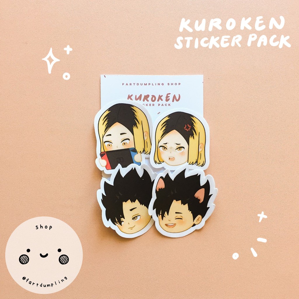 Haikyuu Kuroken Kuroo Kenma Sticker Pack (4 pcs) | Shopee Philippines