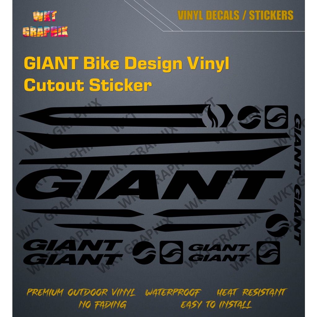 GIANT FULL SET CUTOUT STICKER / DECALS (BIKE STICKERS) | Shopee Philippines