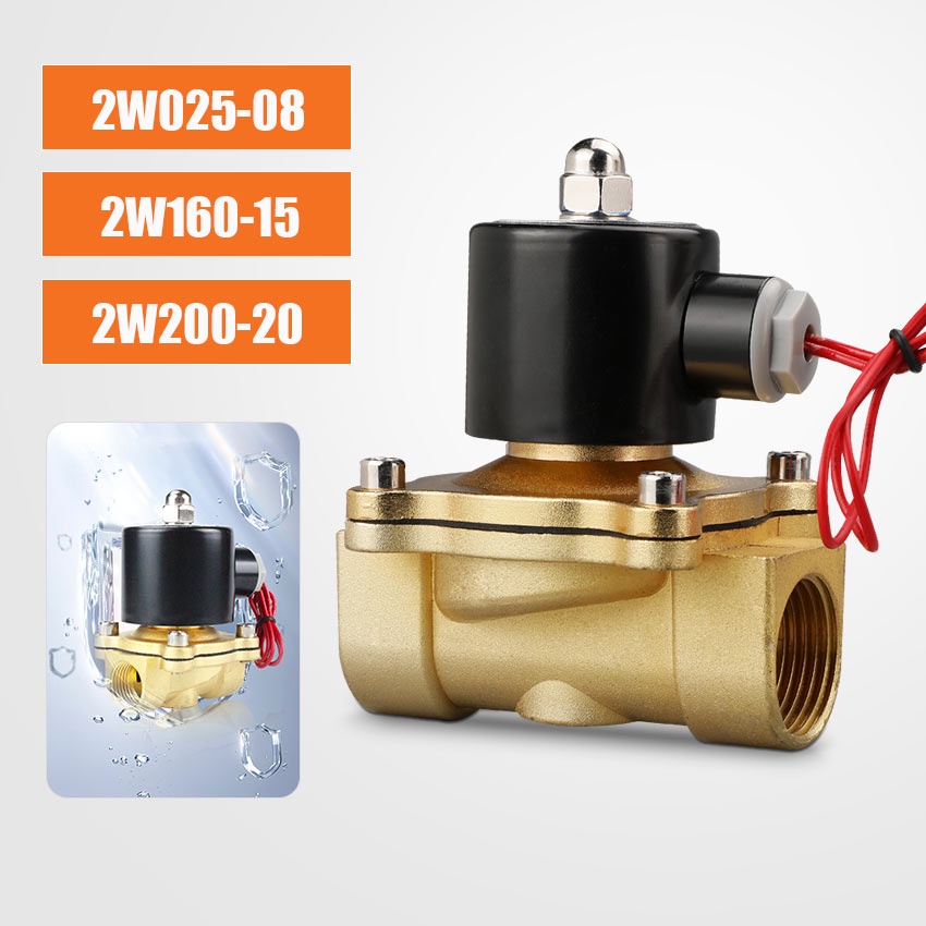 AC 220V Solenoid Valve Brass Normally Closed 2 Two Way Internal Thread 1/4 1/2 3/4 " for Water ...