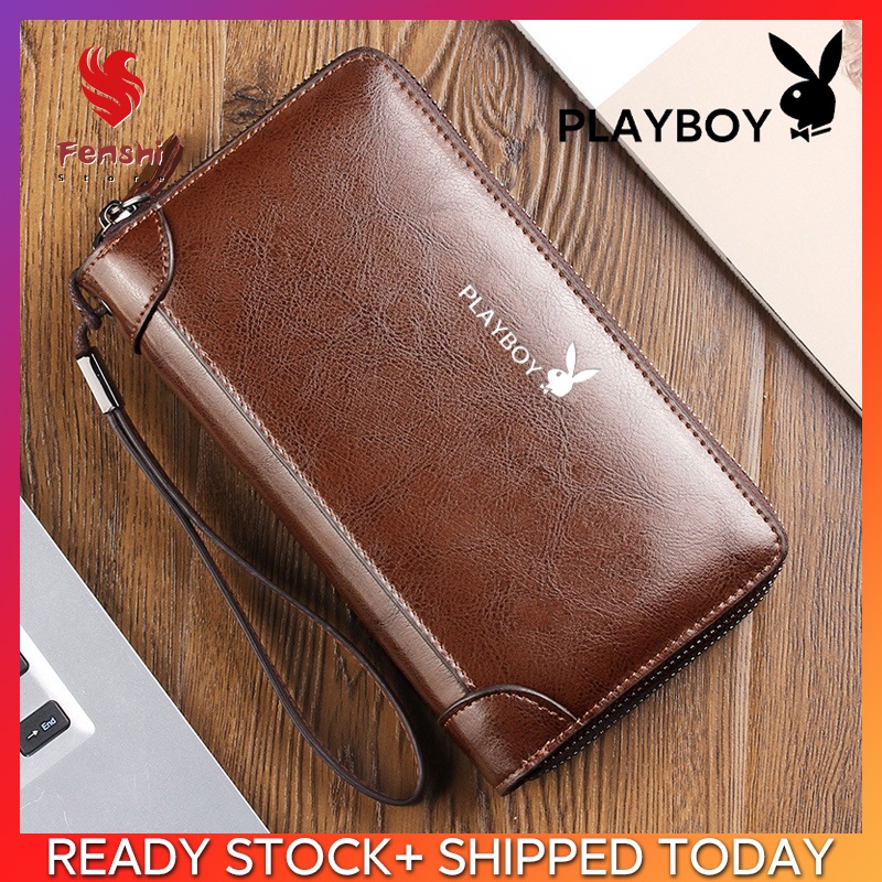 Men Retro Wallet Long Wallet Zipper Wallet PU Leather Coin Purse Men ...