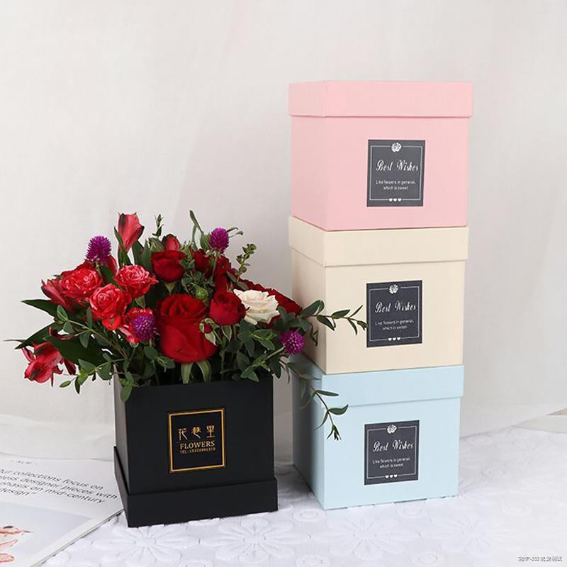 Pang-impake na kahon Square Box Flower Bouquet Box with Lid Surprise ...