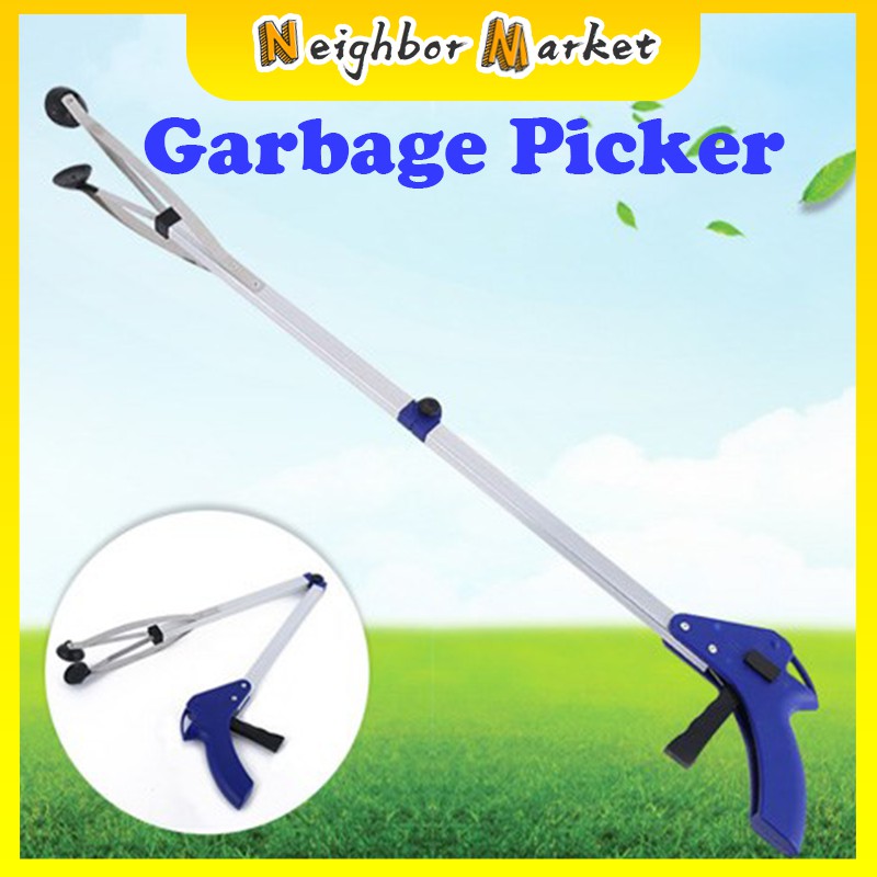 Folding Household Garbage Picker Alloy Trash Grabber Waste Leaves Pick ...