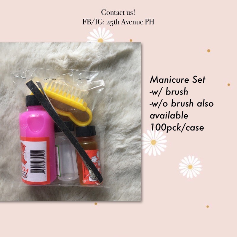 25th ️ Manicure Pedicure nail care set 3 in 1 with brush cotton pusher ...
