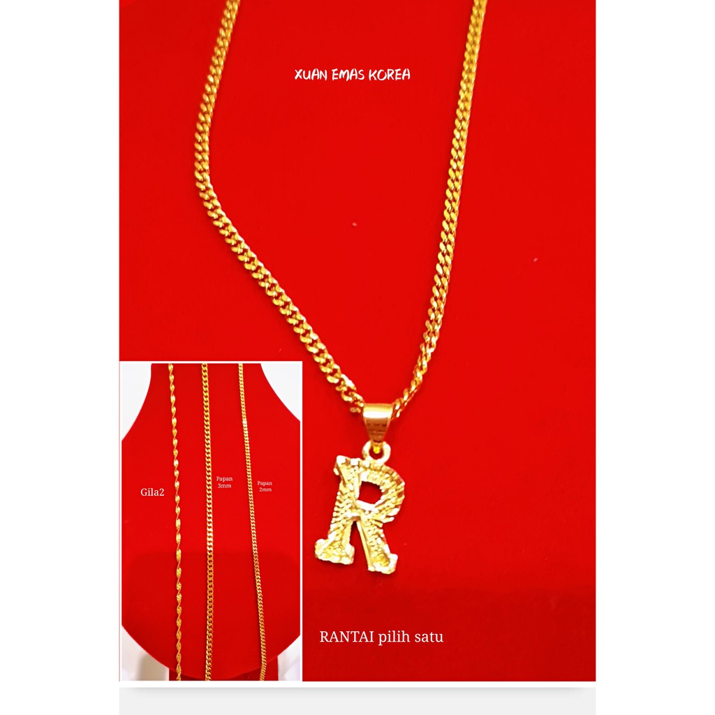 RANTAI leher huruf loket EMAS BANGKOK necklace set | Shopee Philippines