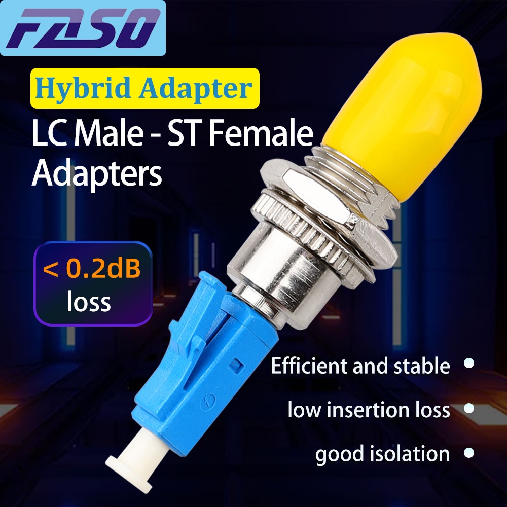 FASO 10pcs LC-ST Connector Fiber Optic Hybrid Adapter Singlemode LC/UPC ...