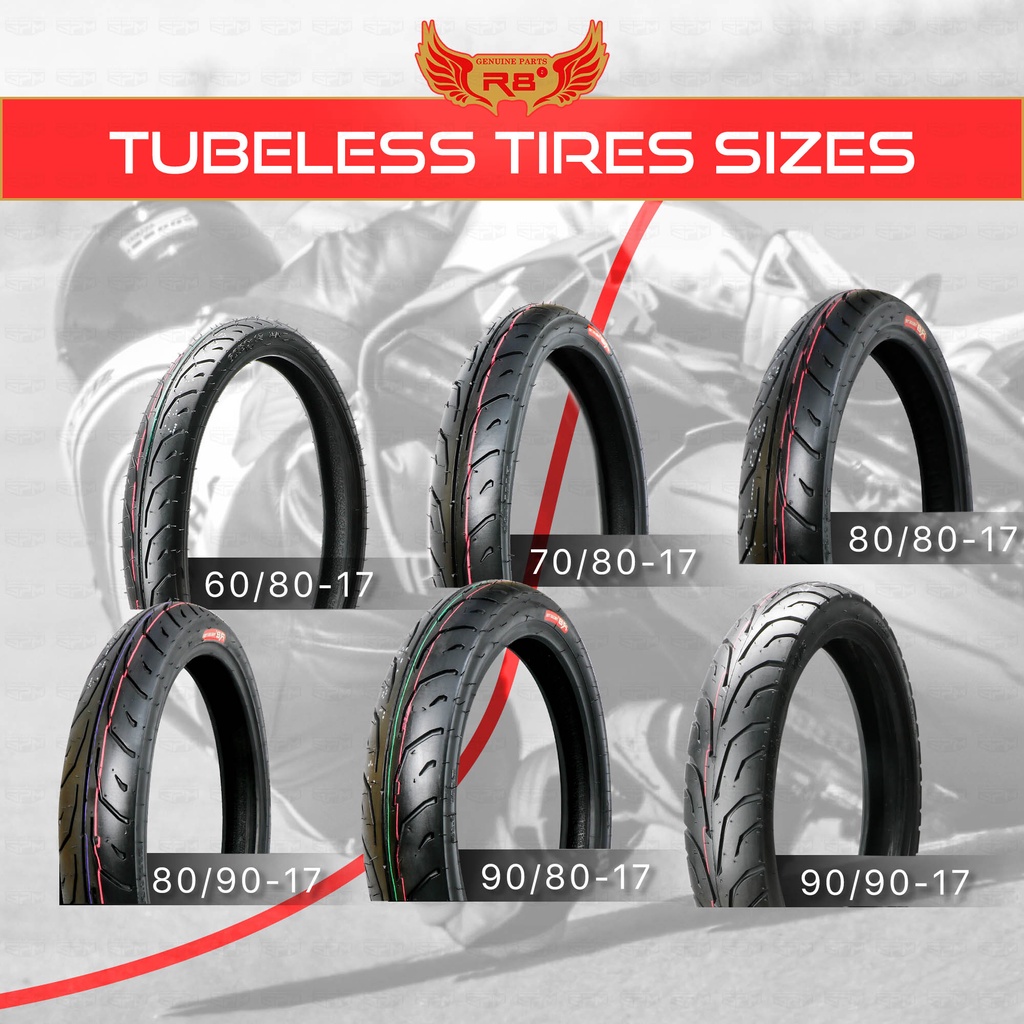 R8 TUBELESS TIRE 90/90-17 , 60/80-17, 90/80-17, 80/90-17, 80/80-17, 70 ...