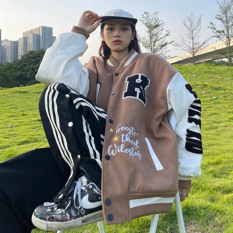 New Korean Casual Retro Loose Baseball Suit INS Jacket Women Clothing ...