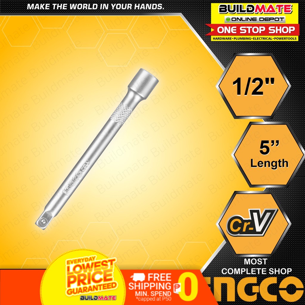 BUILDMATE Ingco 1/2" Drive Extension Bar 5 Inch 125MM Drive Socket ...