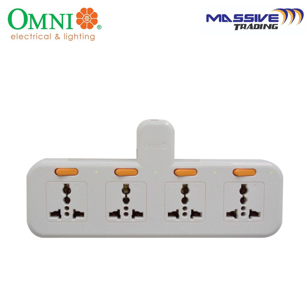 Omni universal adaptor with switch 4 gang WUA-042 | Shopee Philippines