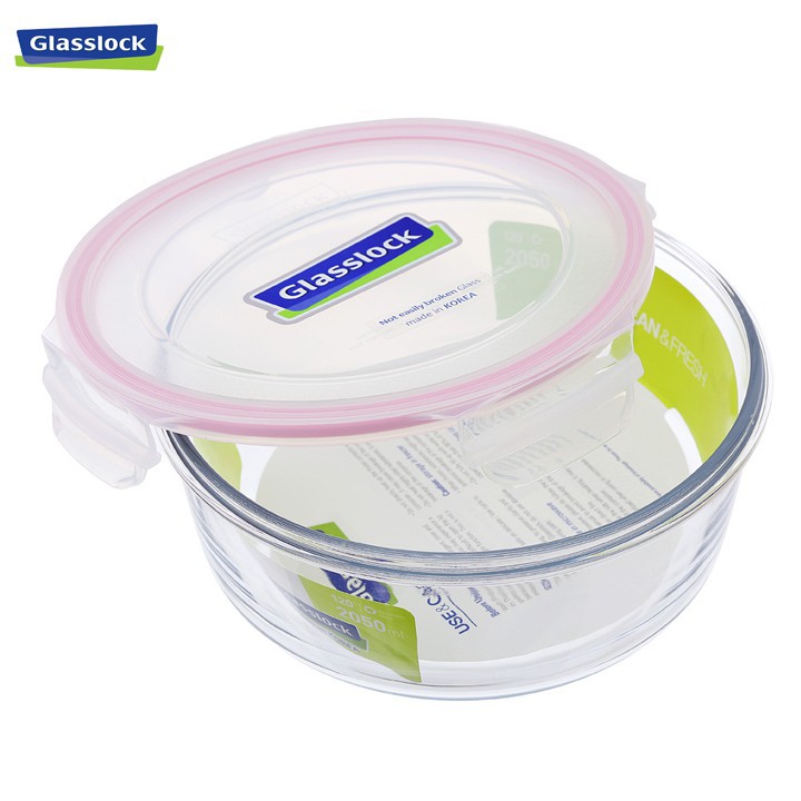 Glasslock MCCB-205 2 liter heavy-duty round glass box | Shopee Philippines