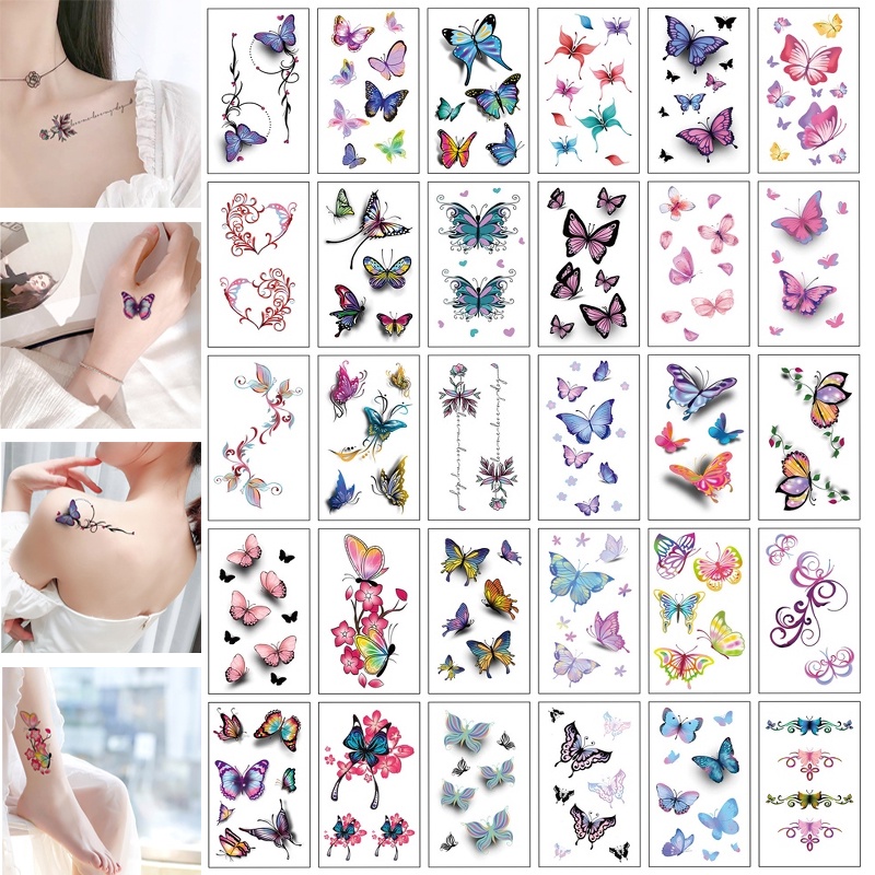 New!! 30pcs Temporary Tattoo Sticker Waterproof & Cute Sticker English ...