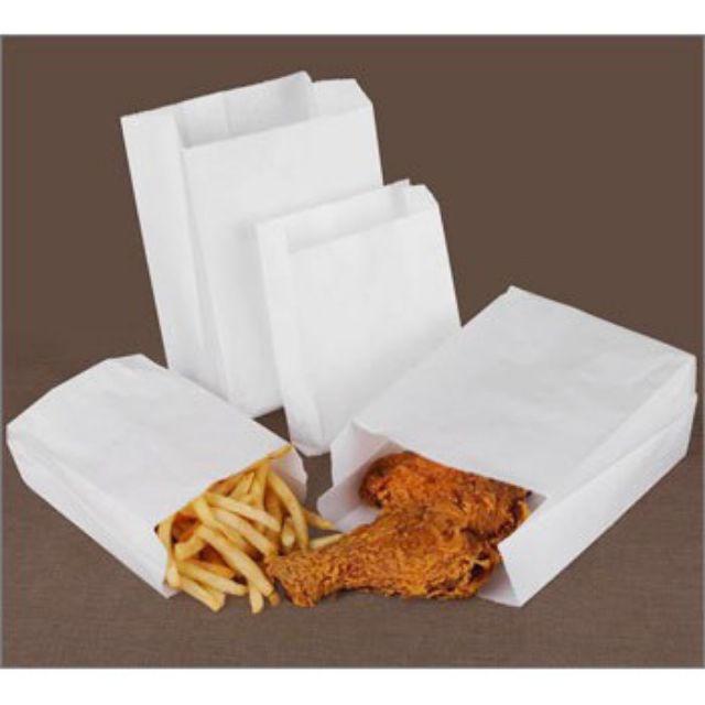 Grease proof paper pouch/grease paper white paper bag(100pcs) | Shopee ...
