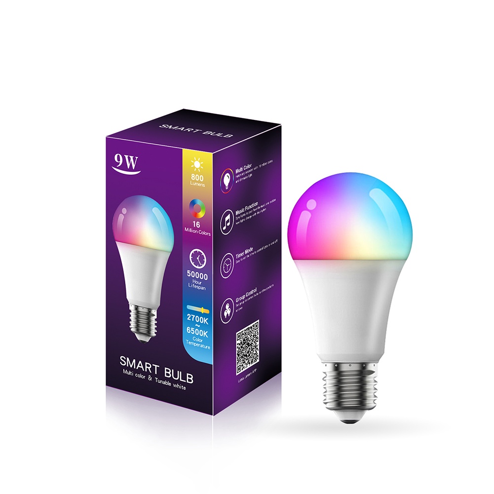 Tenky APP Smart Bluetooth Bulb Mobile Phone Control RGB+CCT Bulb Five ...