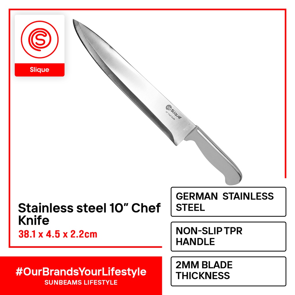 SLIQUE Kitchen Knife Stainless Steel High Quality, Non-slip TPR handle ...