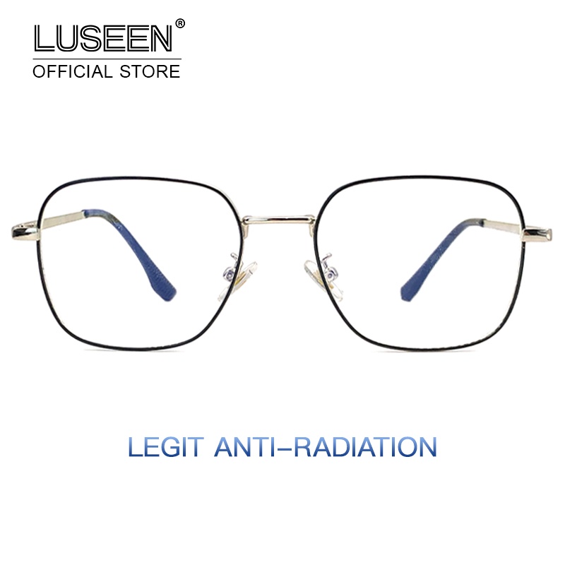 LUSEEN Anti Radiation Eye Glasses Anti Blue Lens Metallic Frame for Men ...