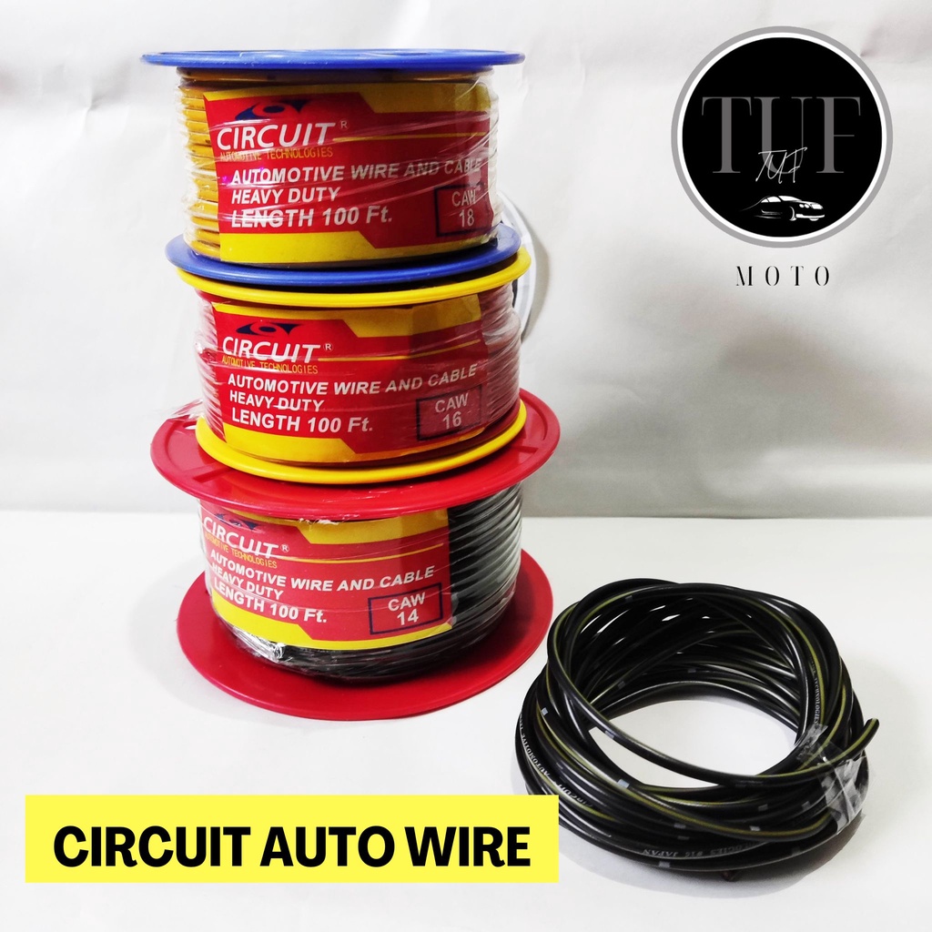 CIRCUIT AUTOWIRE 1 METER SIZE #18, #16, #14, #12 AUTO WIRE | Shopee ...