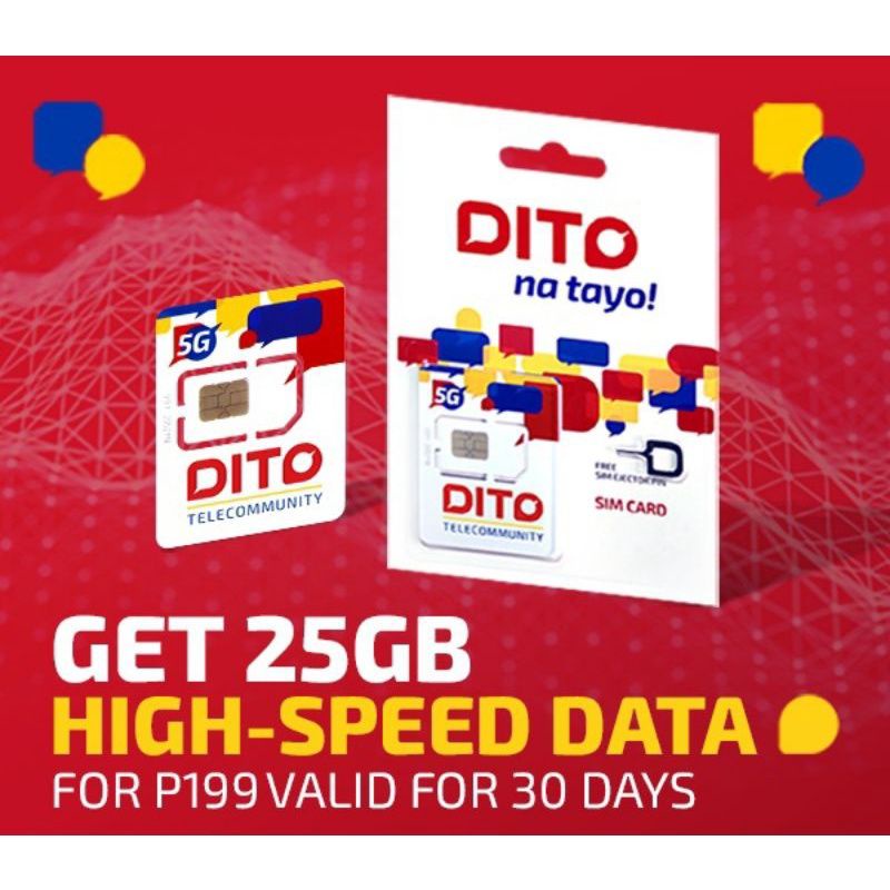 Dito Sim With 16/25/70 GB Data | Shopee Philippines
