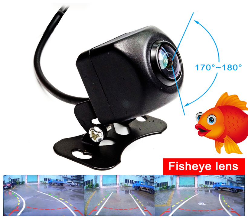 Universal Car Camera Dynamic Trajectory Parking Line HD 1080P Fisheye ...