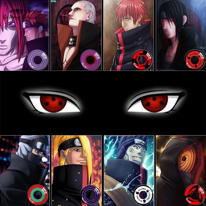 Naruto Anime Eye Lenses Sharingan Lens Halloween Cosplay Colorful ...