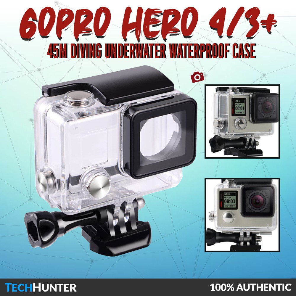 45m Diving Underwater Waterproof Case for GoPro HERO 4 3+ | Shopee ...