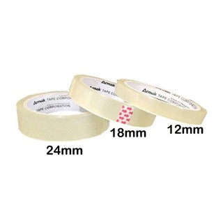 Armak Stationary Tape 50 yards Clear 12mm 18mm 24mm 1 Roll 1/2" 3/4" 1 ...