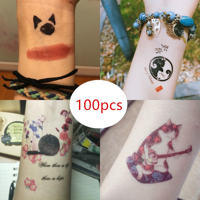 100pcs Random Tattoo Stickers Temporary Tattoos | Shopee Philippines