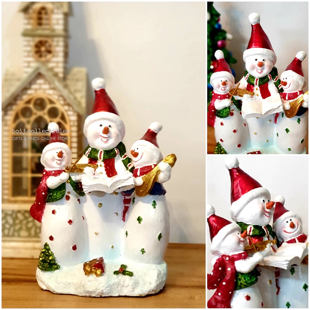 Caroling Snowmen Handcrafted Christmas Figurine +Height: 8 inches ...