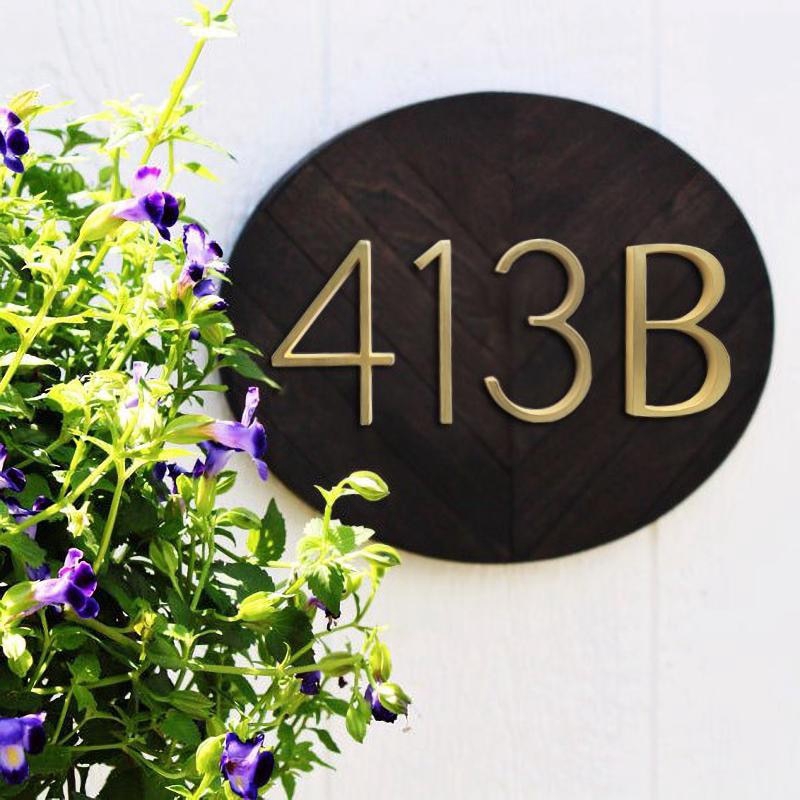 12cm Golden Floating House Number Signage 5In. Alphabet Letters Dash ...