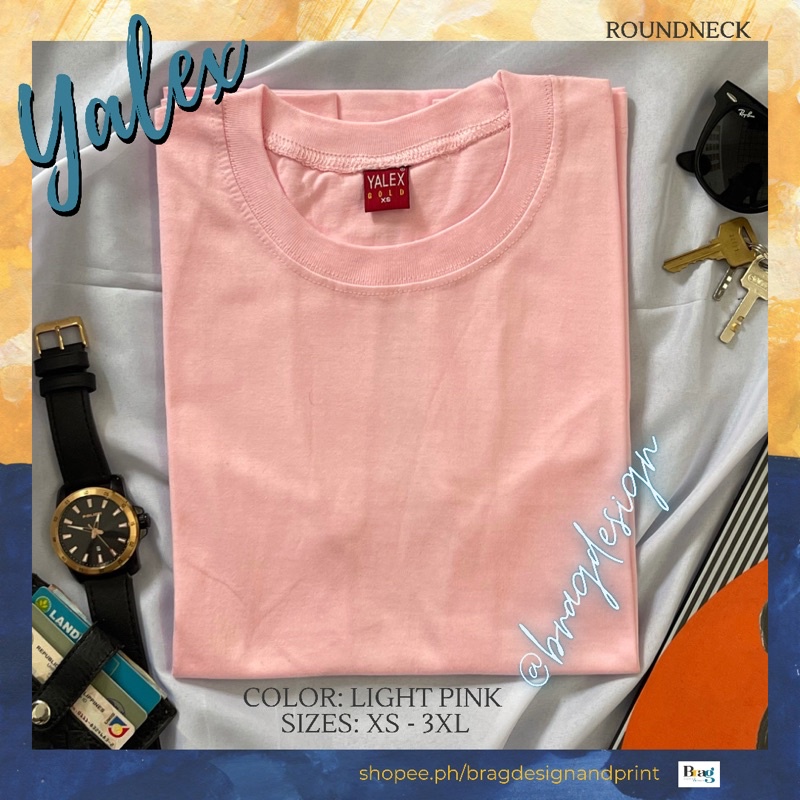 YALEX Light Pink | ROUNDNECK | Red Label | Plain Shirt | Shopee Philippines