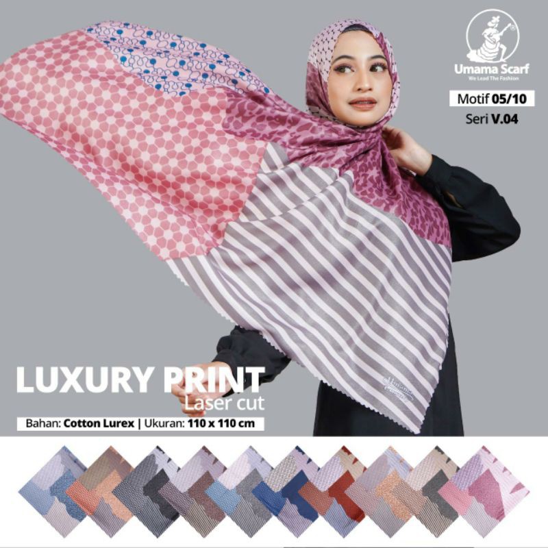 10PCS SQUARE LUXURY PRINT LASER UMAMA HIJAB SHINAR GLAMOUR UMAMA SHINAR ...