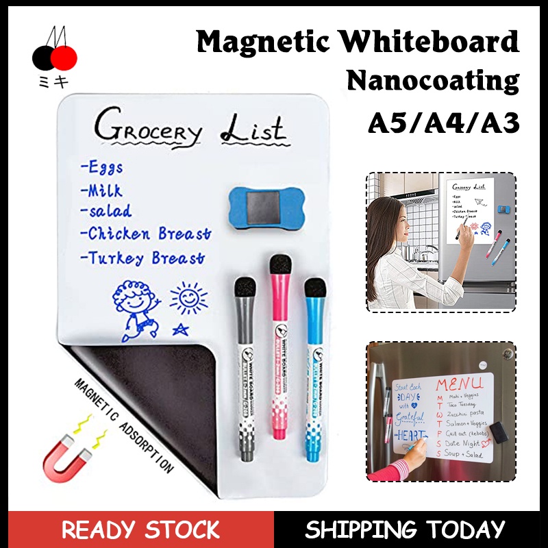 IN STOCK A3/A4/A5 Magnetic Soft Whiteboard with Pen and Board Eraser ...