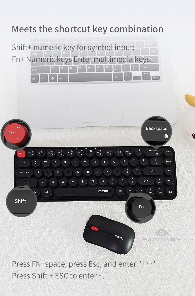 MOFII iMini Super Handy Wireless Keyboard and Mouse Combo Cute Mute ...