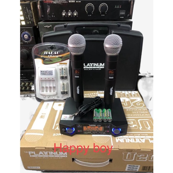 Platinum Microphone U20 UHF Dual Wireless Microphone System with Black ...