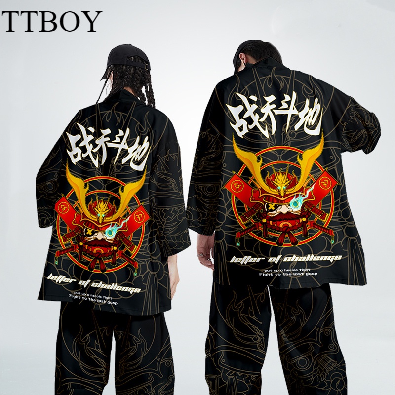 Japanese Samurai Cosplay Kimono Fashion Women Men Loose Harajuku ...