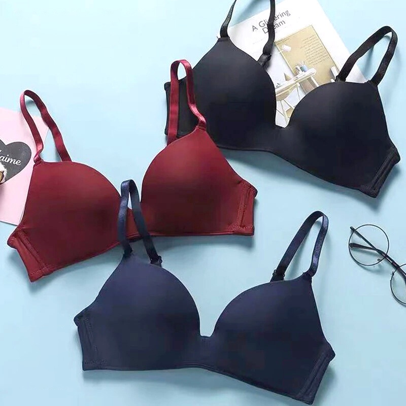 ABMA Summer light Seamless Bras Wireless Women Push Up Bra small chest ...