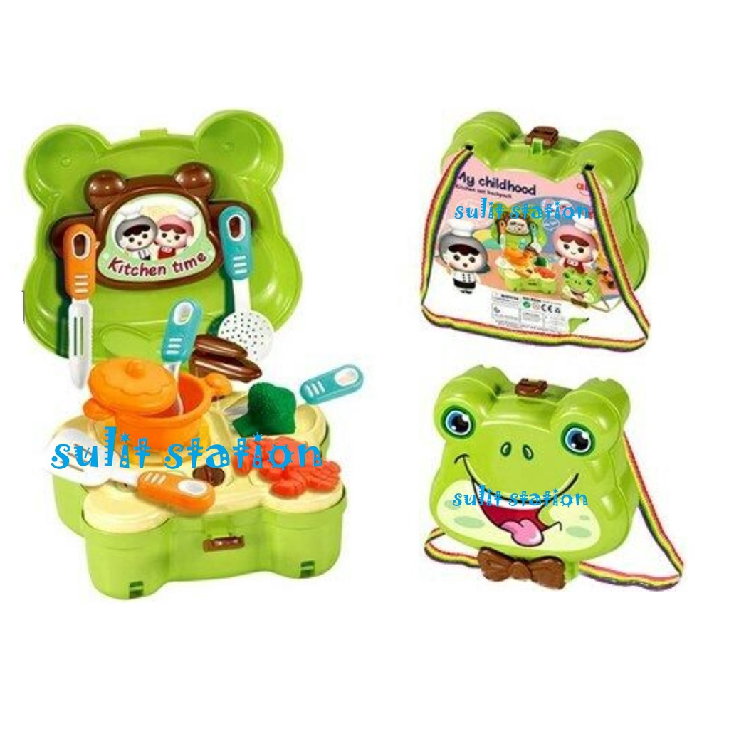 FROG MY CHILDHOOL KITCHEN BACKPACK TOY CHEF COOK PRETEND PLAY COOKING ...
