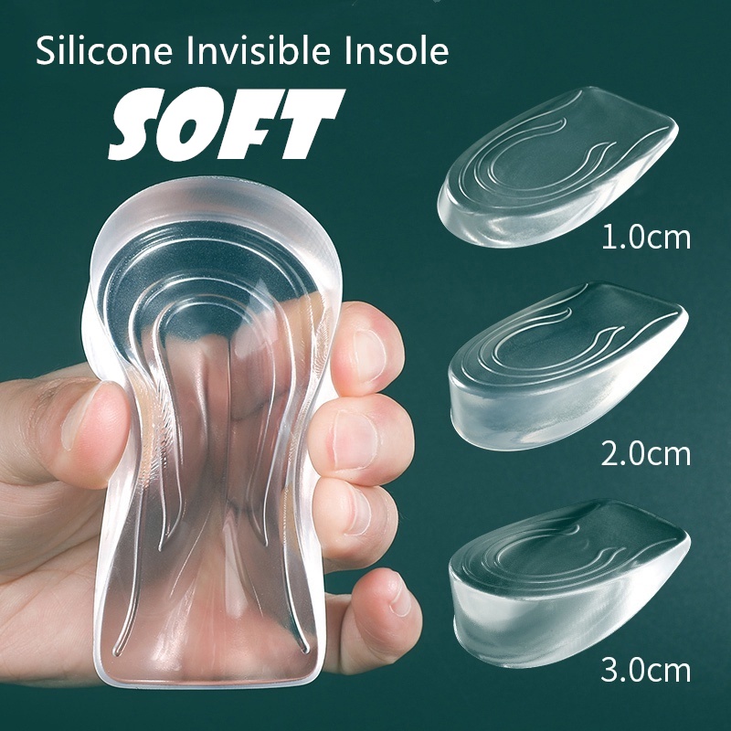 Silicone Transparent Invisible Height Lift Heel Increase Heightened Gel ...