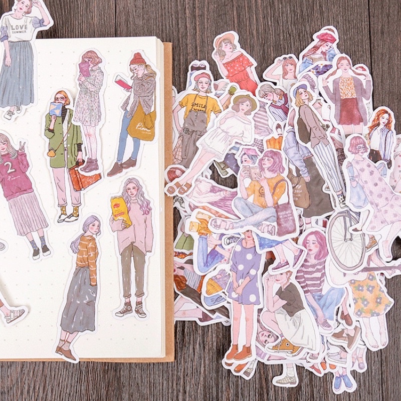 girls characters Sticker flakes sold per pack vintage stickers creative ...