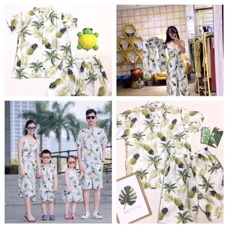 White pineapple model - Family beach travel double set - company family ...