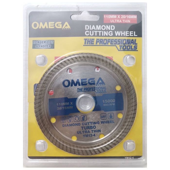 OMEGA Diamond Cutting Wheel Turbo Ultra Thin 4" 15,000 RPM | Shopee ...