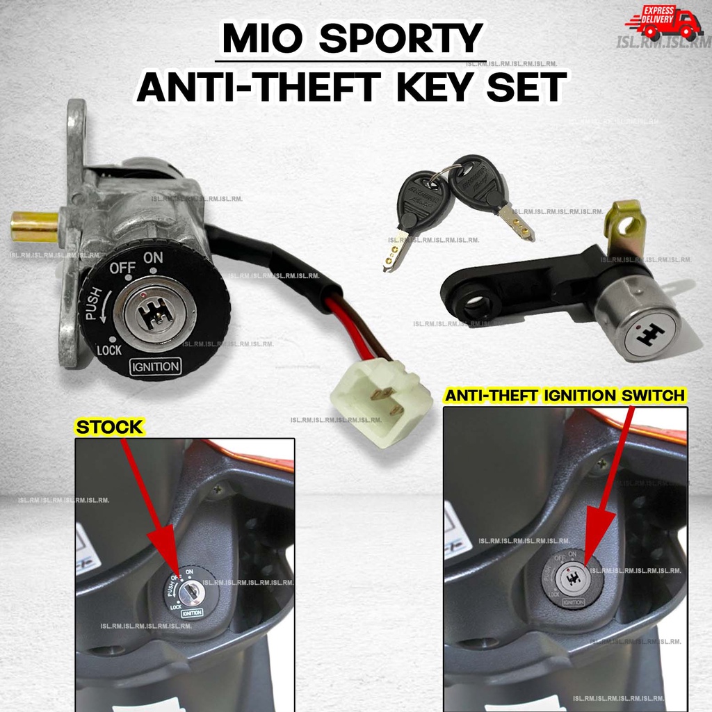 Mio Sporty Anti Theft Key Set NO NEED TABAS type / two keys and seat ...