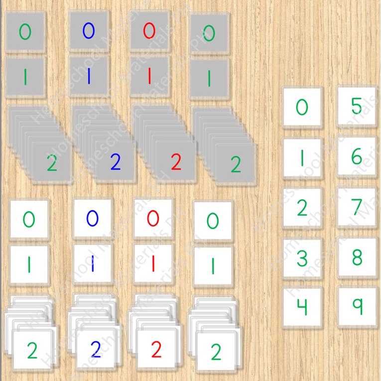 Montessori Number Tiles for Checkerboard Mini Laminated Cards | Shopee ...