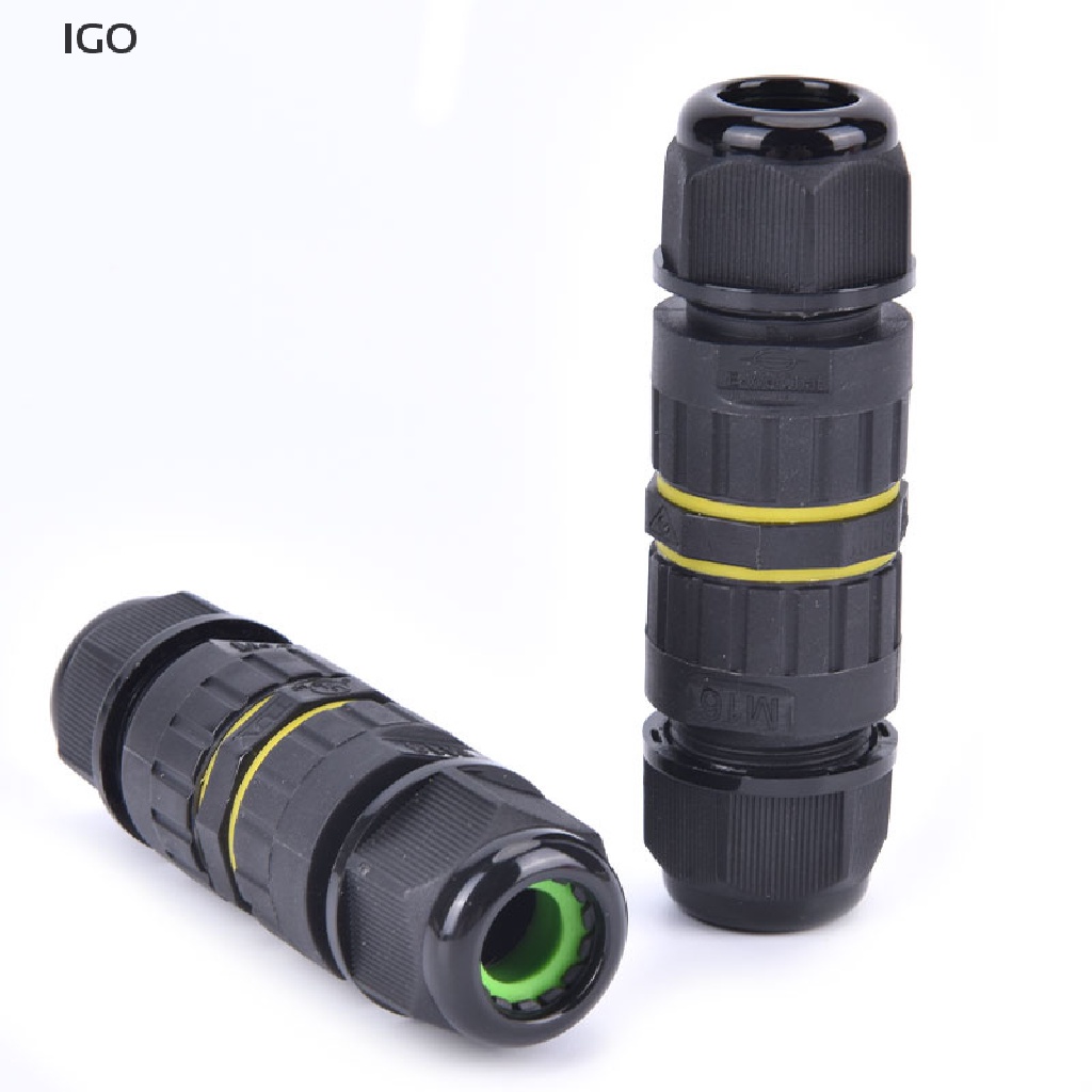IGO M16 3Pin Waterproof Junction Box IP68 Cable Gland Connector Electric Inline Wire on | Shopee ...