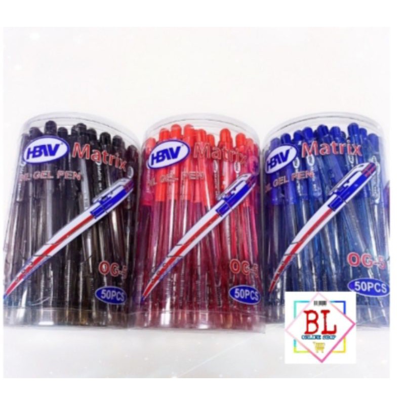 HBW matrix retractable oil gel pen(50pcs/tube) | Shopee Philippines